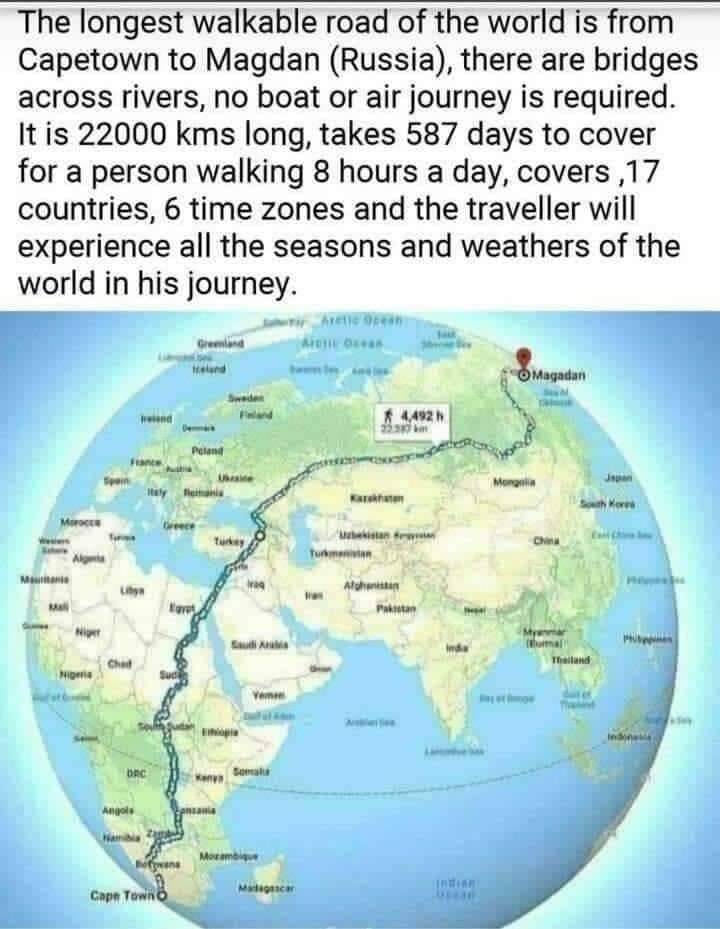 The Longest Continuous Route... | Scrolller