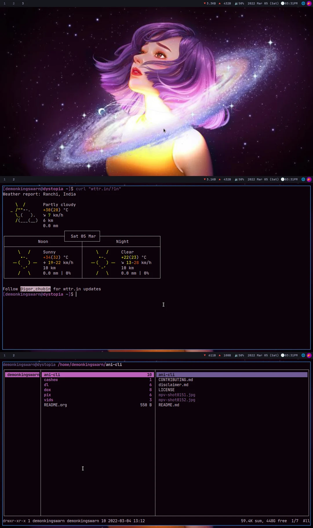 [bspwm] switched to arch linux | Scrolller