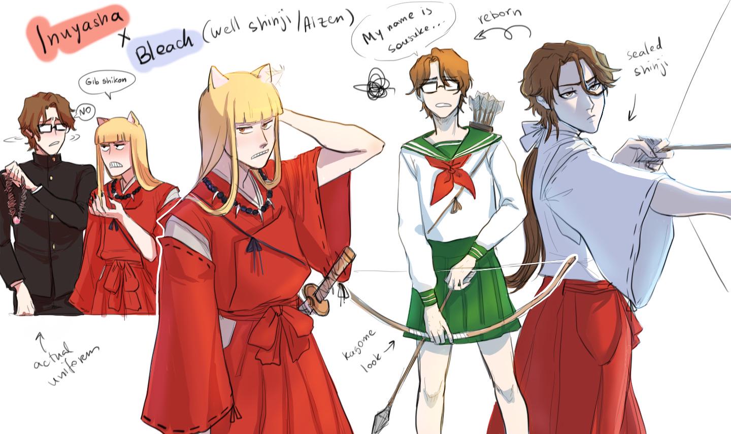 Bleach x Inuyasha by Huevo Mundo. Aizen x Shinji as Inuyasha x Kagome | Scrolller