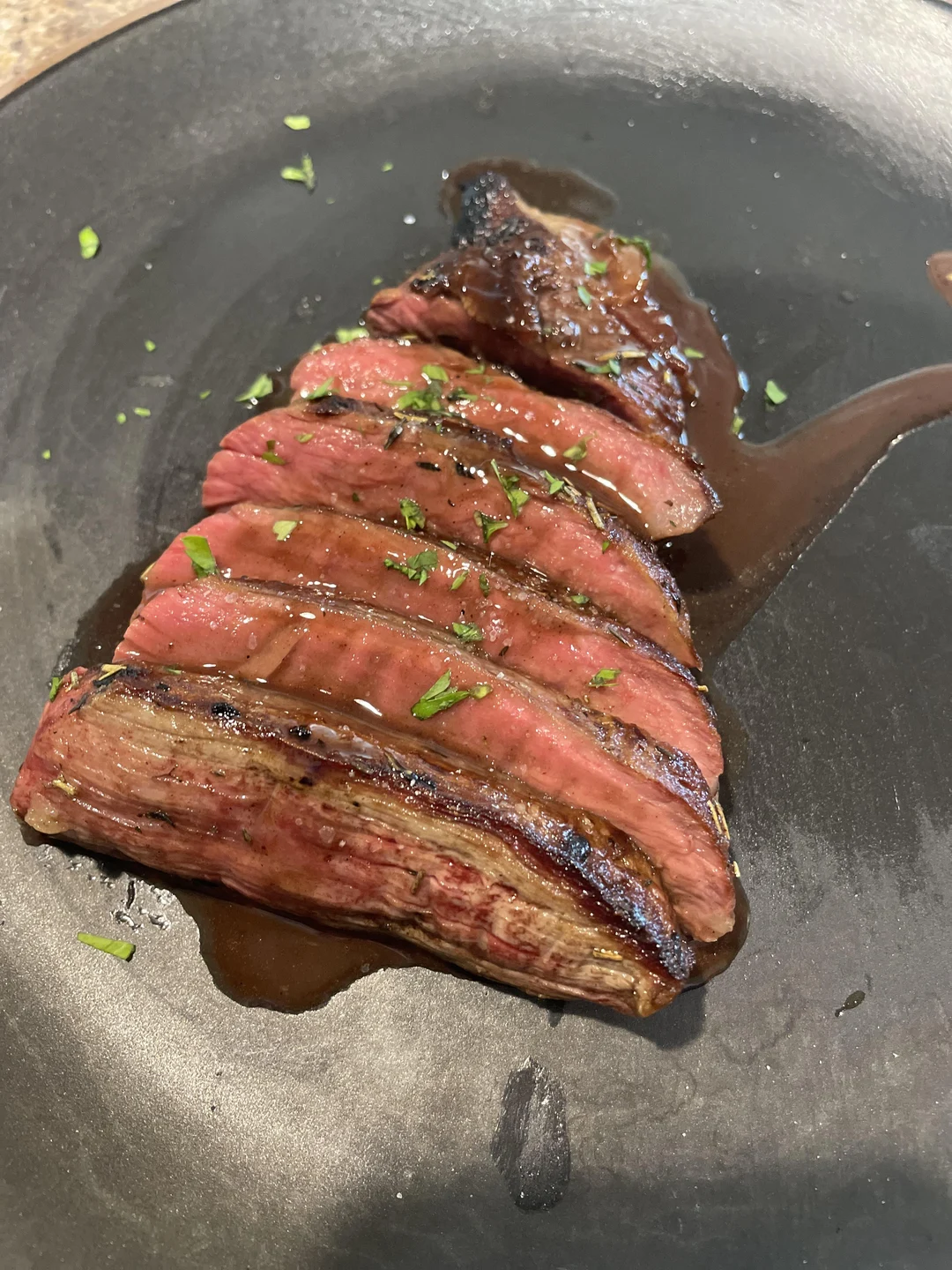 Just a little flank steak with a red wine pan sauce | Scrolller