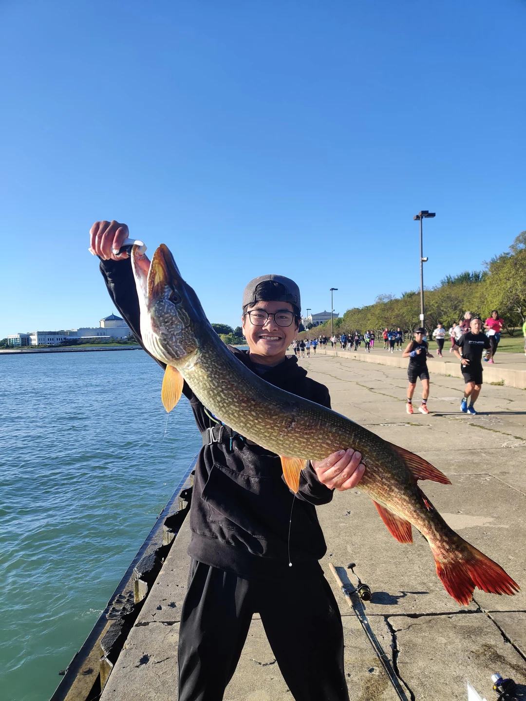 Caught my PB pike while a marathon was happening haha | Scrolller