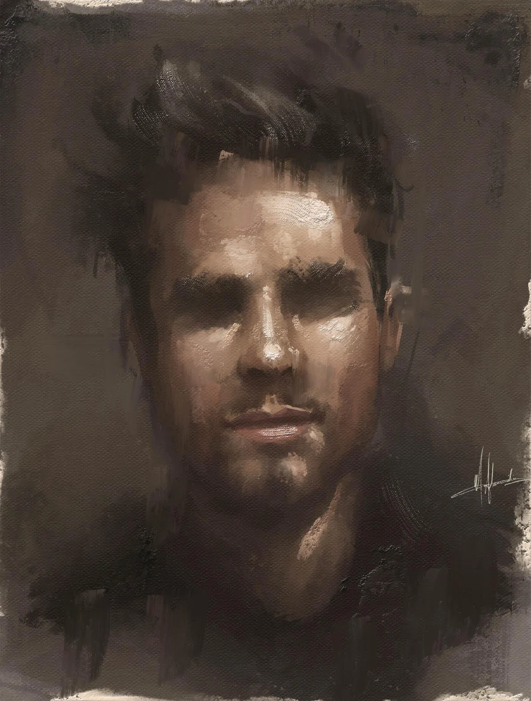 Loose Digital Oil Portrait Painting Ps Ma Brushes Scrolller