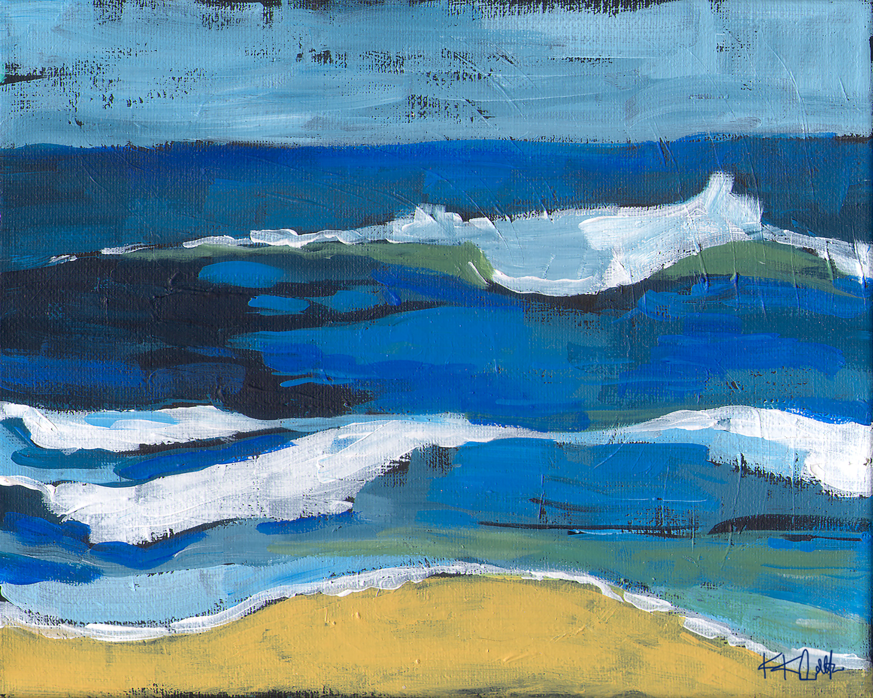 Hatteras Island, NC a painting I made last year while watching the waves | Scrolller