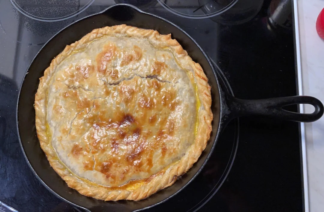 Meat pie in my lodge 8”, recipe in comments | Scrolller