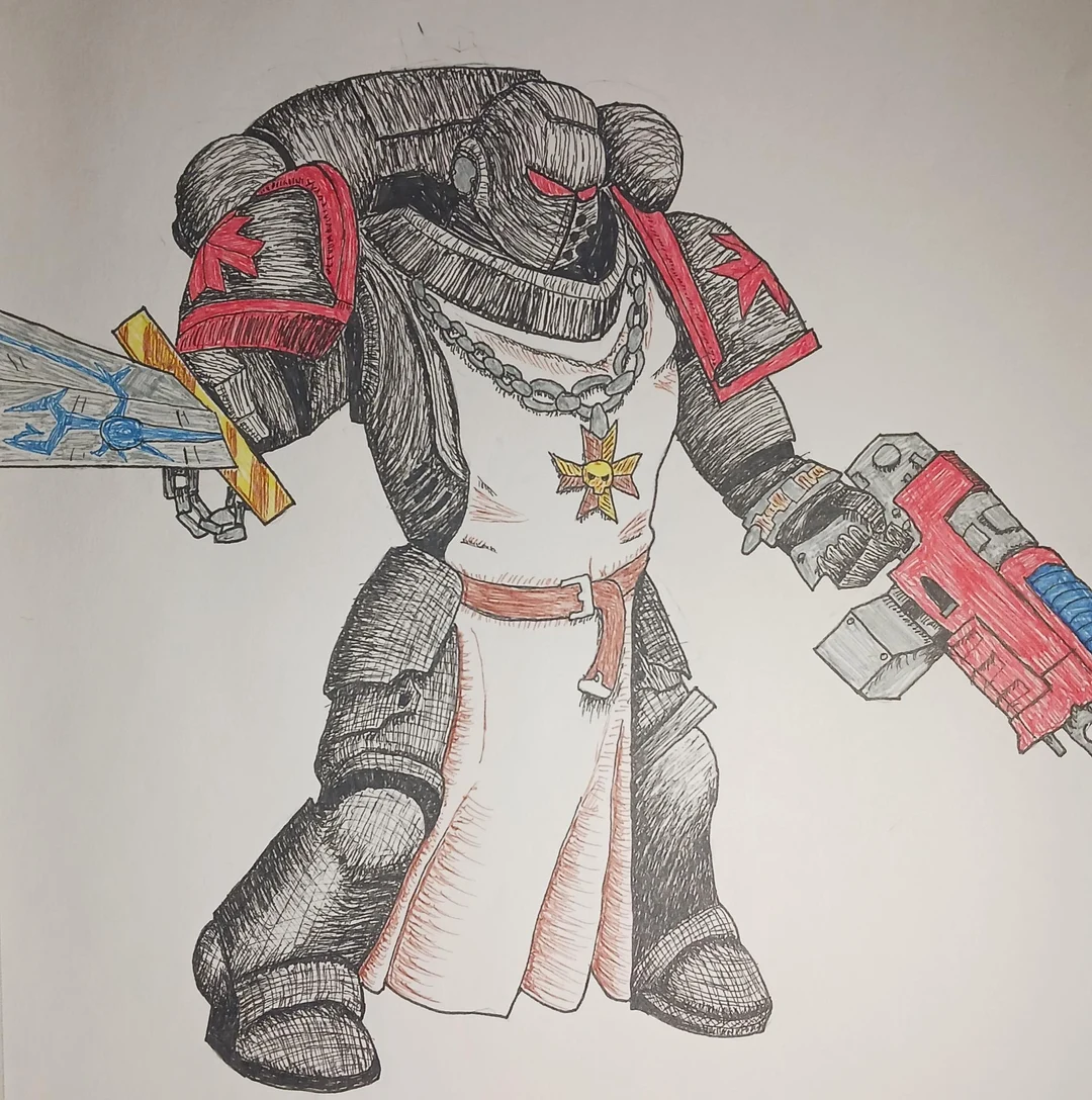 I drew a Black templar sword brother | Scrolller
