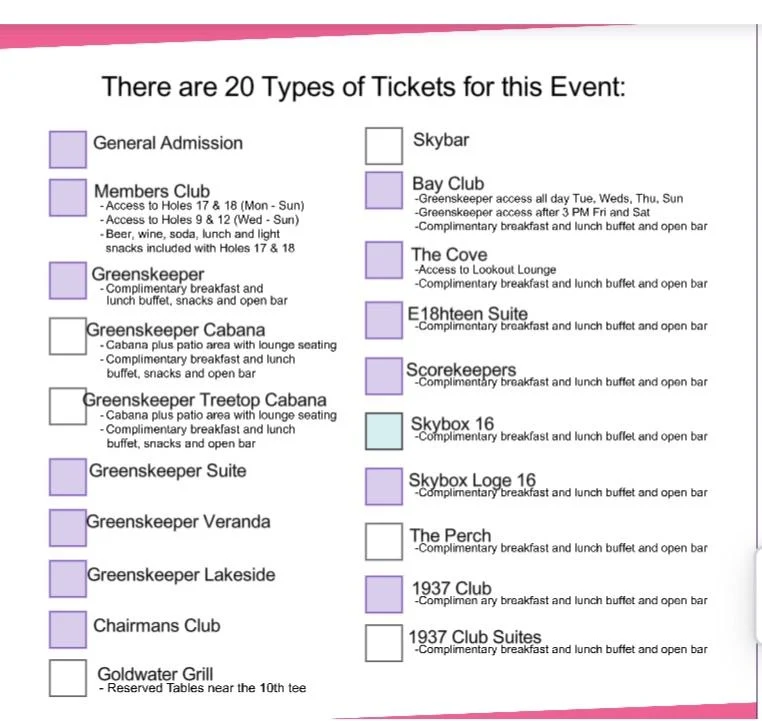 Phoenix Open Ticket Choices | Scrolller