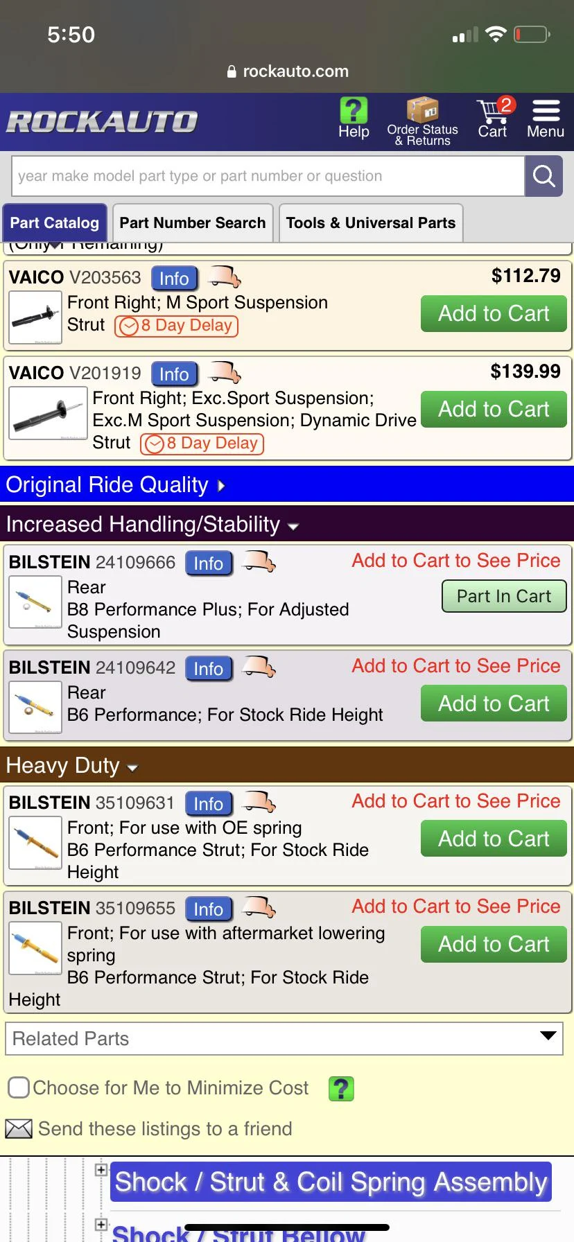 Help with picking struts | Scrolller