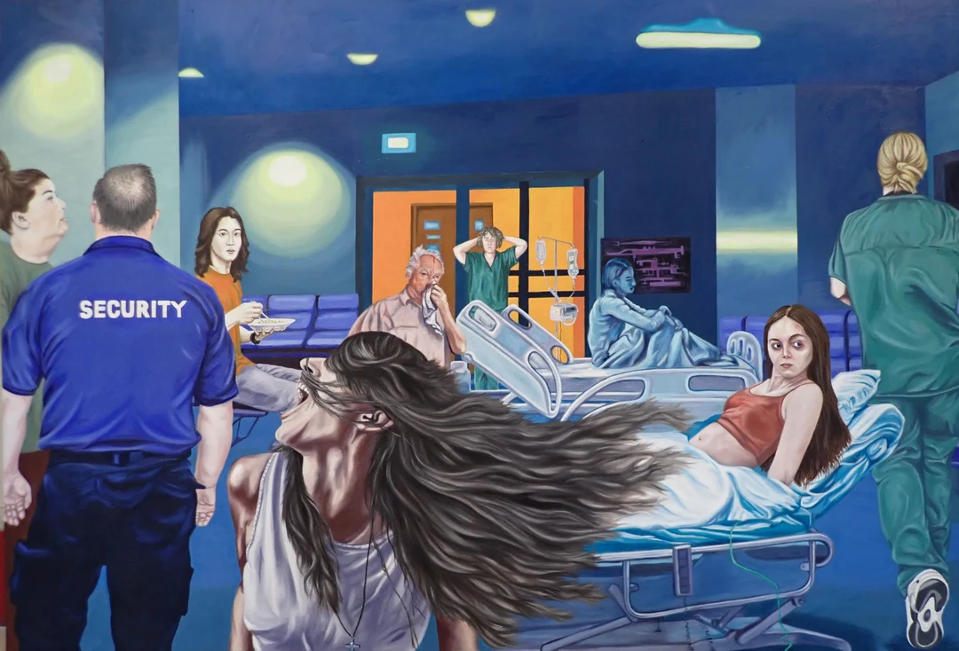 Nightshift at the hospital, me, oil on canvas, 2023 | Scrolller