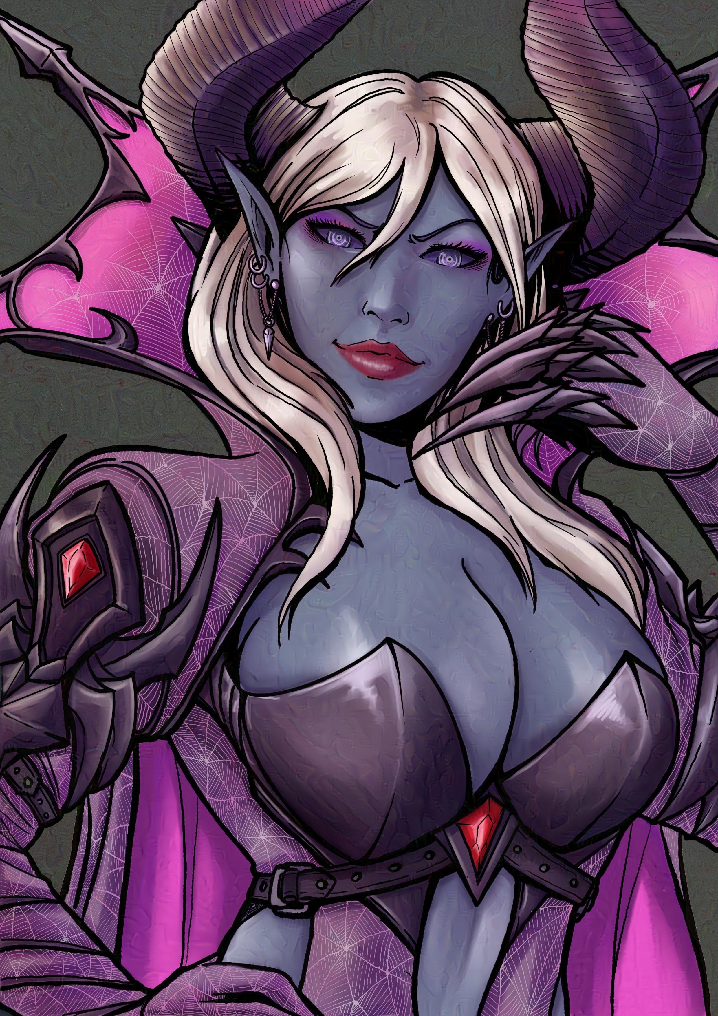 [art] Anastasia, the half succubus drow noble assassin | Scrolller