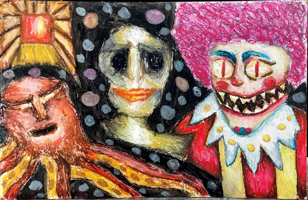 Finger Paintings of the Insane, Selene Dimirci, Oil Pastel on Illustration Board. | Scrolller