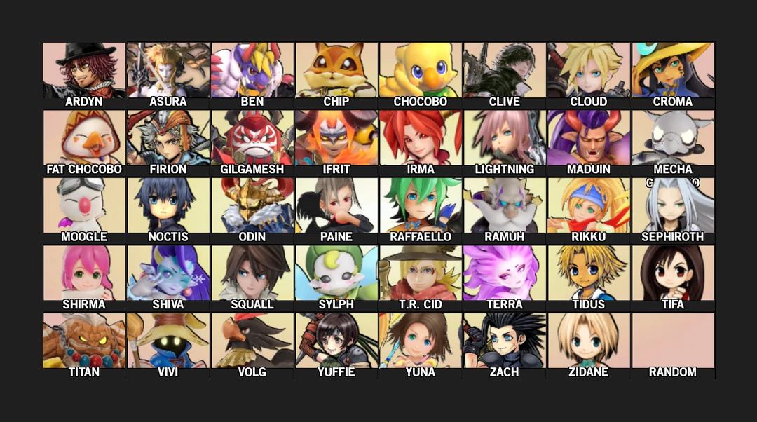 I was bored so I made a roster for a Final Fantasy fighting game | Scrolller