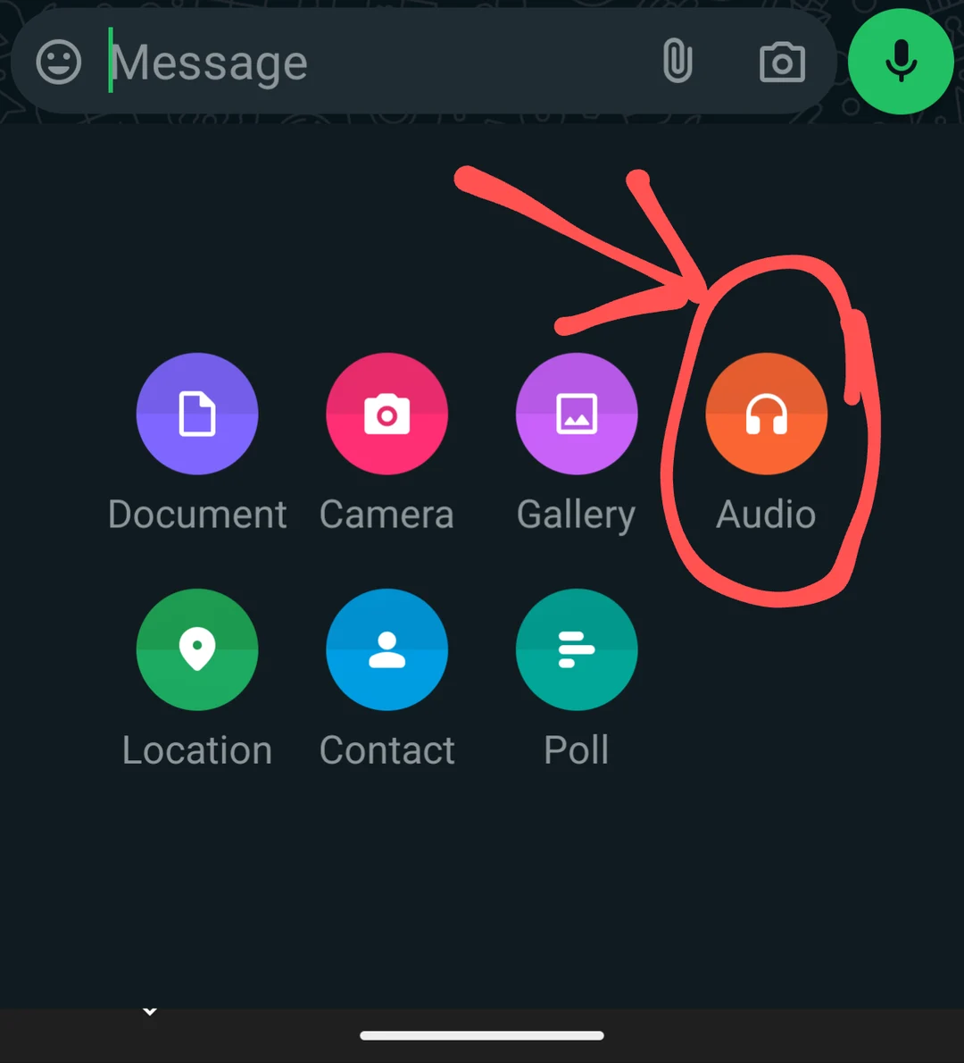 Edit the paperclip menu (send / share button?) | Scrolller