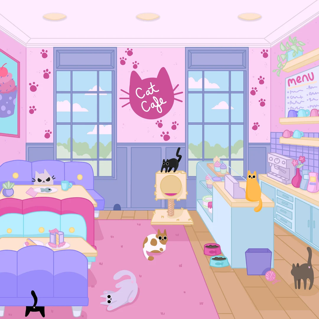 Cat Cafe, MukaHart, Digital, 2023 | Scrolller
