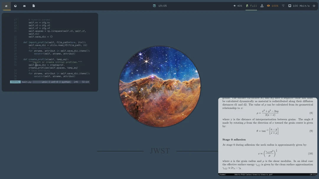 [OC] JWST giving me motivation to work on my planetary science PhD ! (wallpaper made using NASA ...