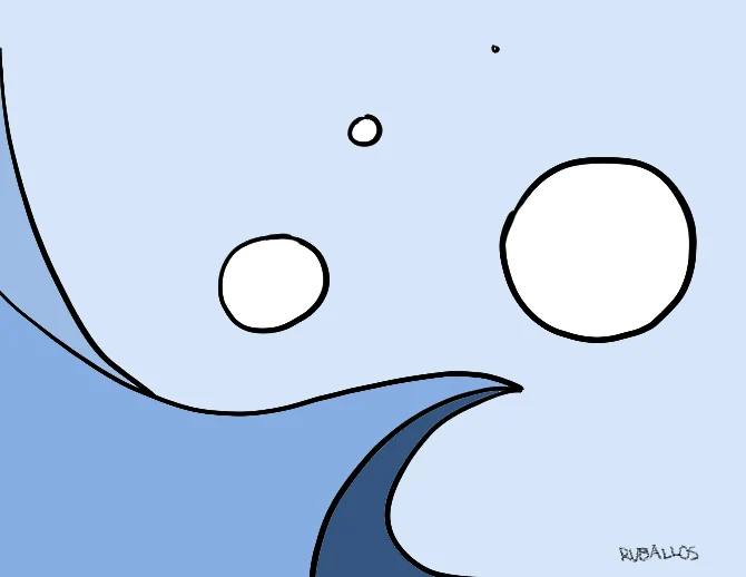 Waves and Moons, Ruballos_Art(me), Digital, 2024 | Scrolller