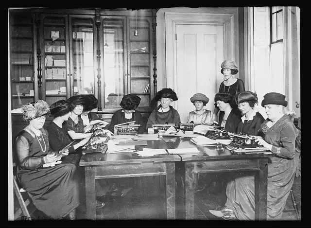 1922 - this group of women are transcribing popular fiction into Braille for blinded servicemen ...