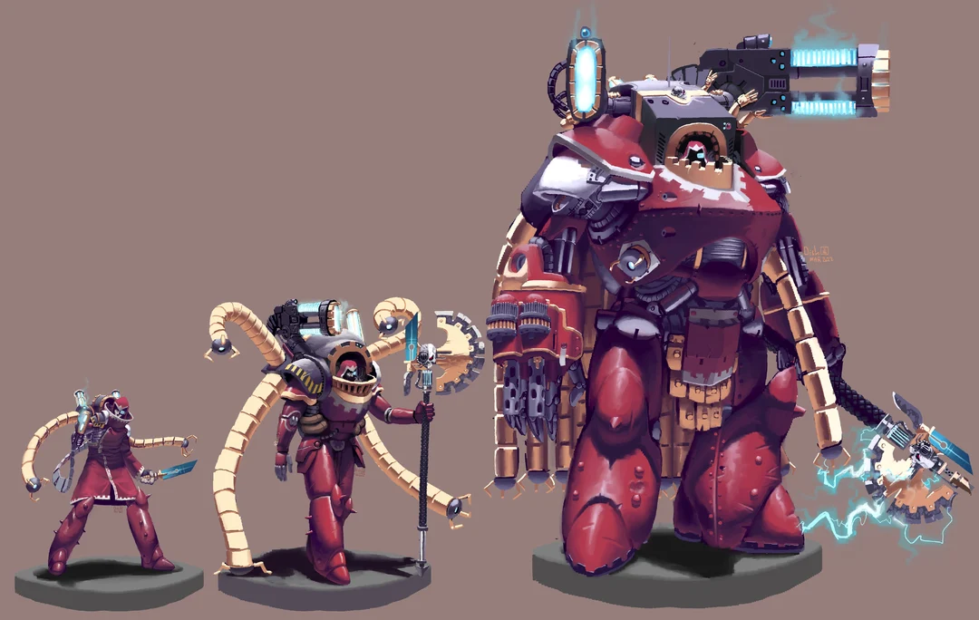 Mechanicus Adept Advancing by Dishnufu | Scrolller