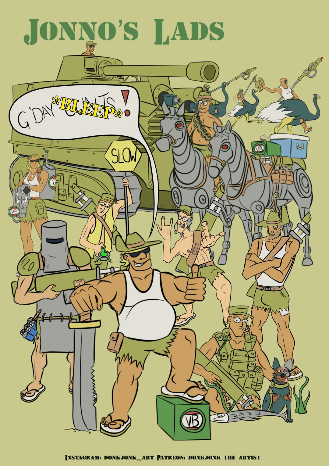 Jonno’s lads, Commissar Klunt arrives, the lads say g’day. | Scrolller