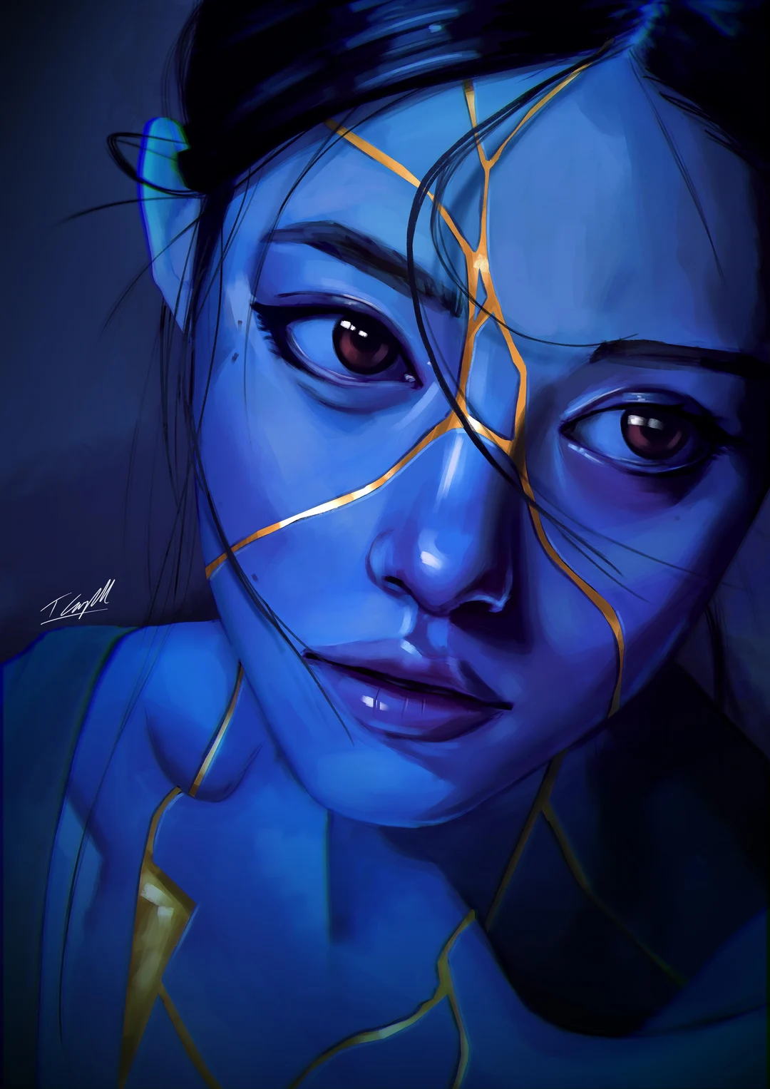 Kintsugi Blue, Tyler Campbell, Digital, 2023 | Scrolller