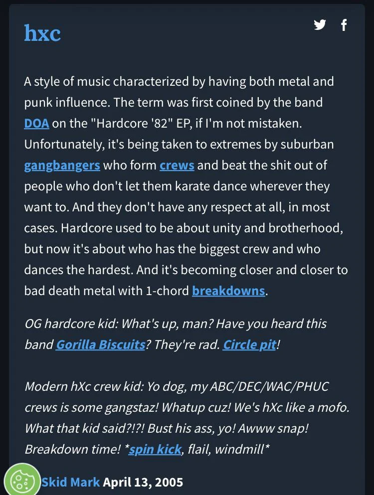 Definition of hardcore from 2005 on Urban Dictionary | Scrolller