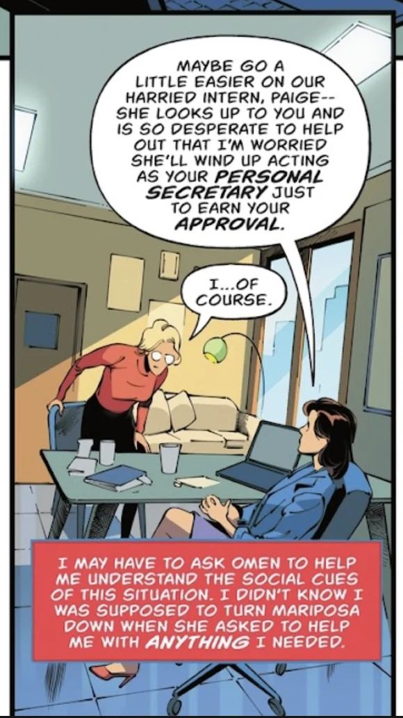 Reading the new Power Girl issue. Is this their way of introducing neurodivergence into her ...