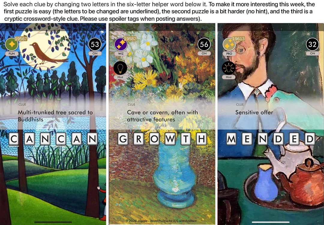 Three word puzzles: Easy, a bit harder, and cryptic | Scrolller