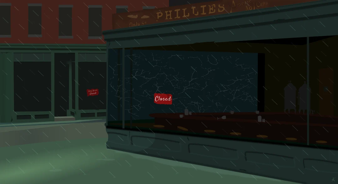 Discover more like Art: Derelict Diner (alternative of Nighthawks by E. Hopper), Me, Digital ...