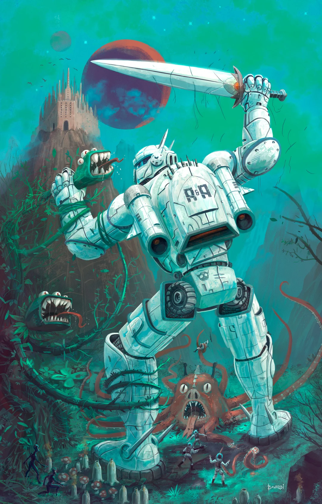 Robot vs Aliens by Carlos Bonardi | Scrolller