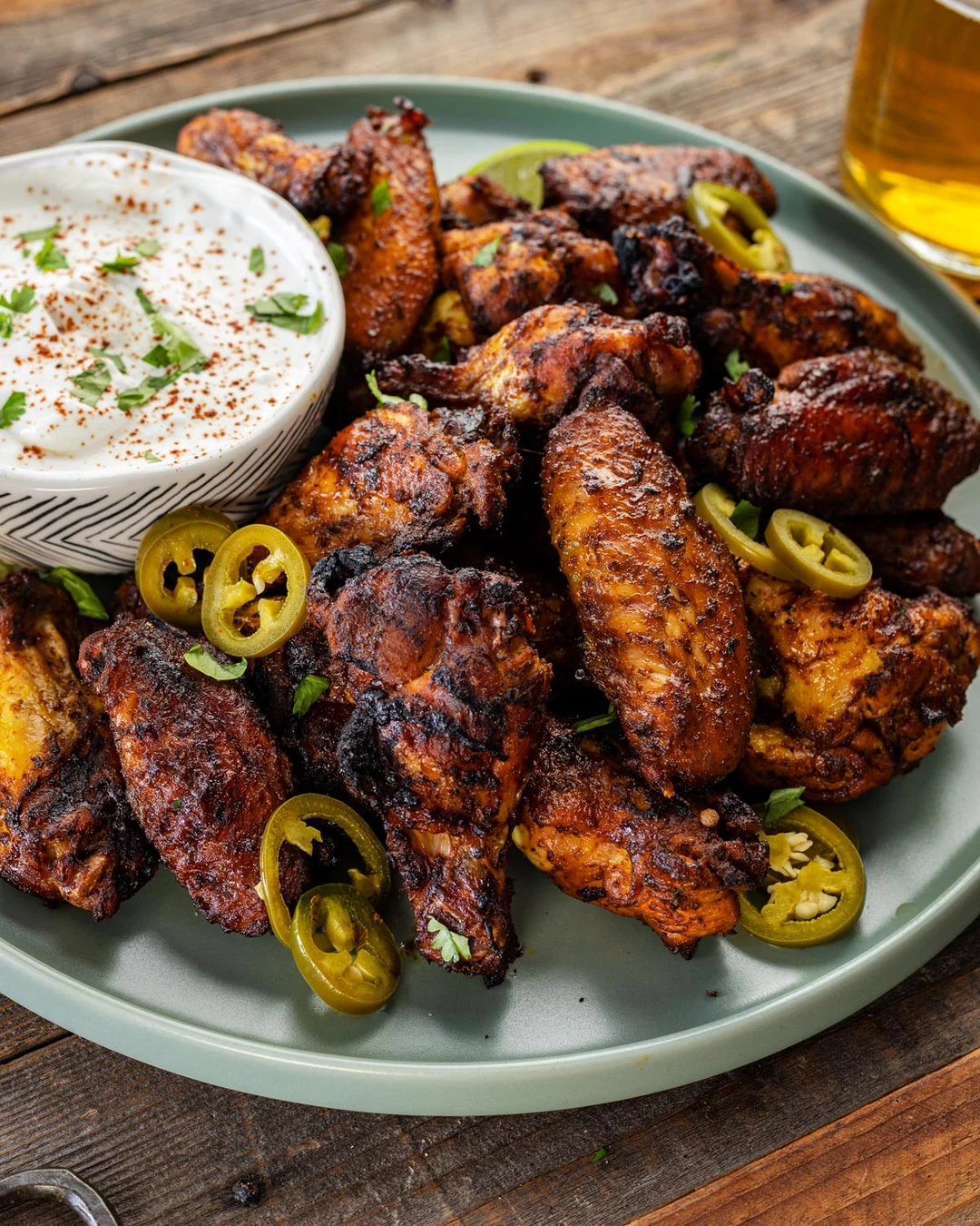 Grilled chicken fajita wings, with a simple marinade recipe. | Scrolller