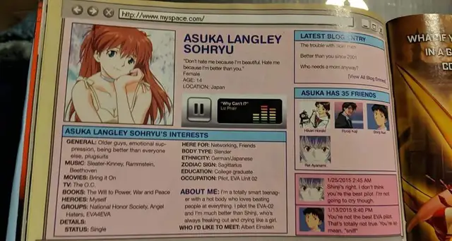 Anyone know the origin of this extremely 2000s MySpace parody? Seems to be from some magazine ...