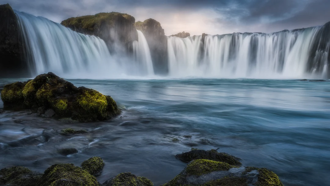 Godafoss Waterfall Landscape Scenery [1920x1080] | Scrolller
