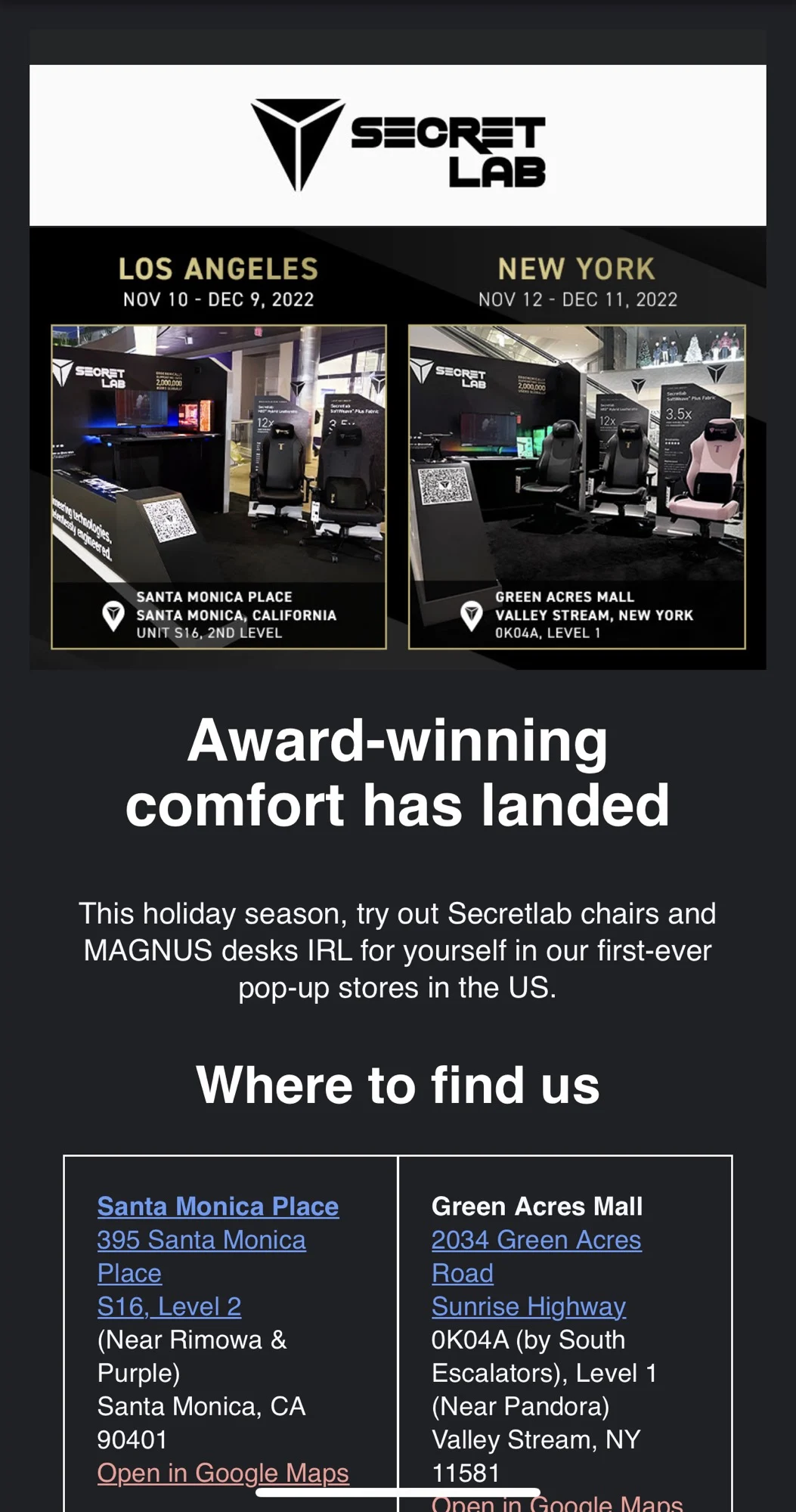 Pop up locations announced and open | Scrolller