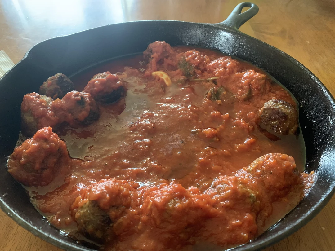 Meatballs in my very old Griswold no 10 | Scrolller