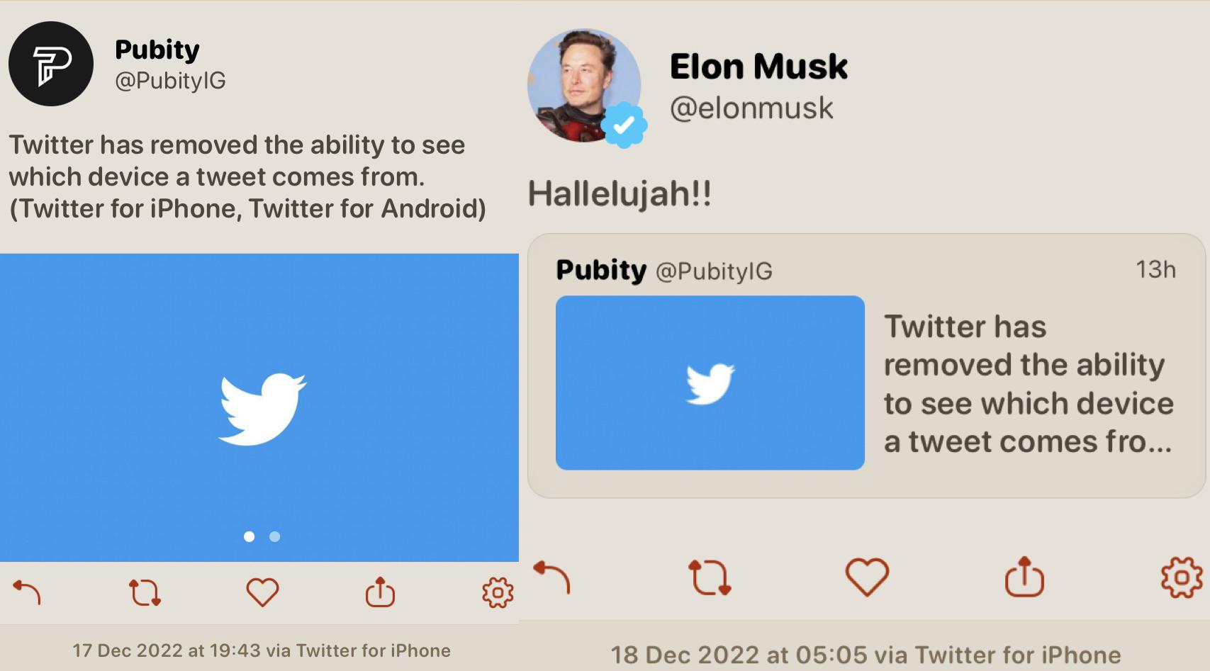 Twitter has removed the ability to see which device a tweet comes from ...