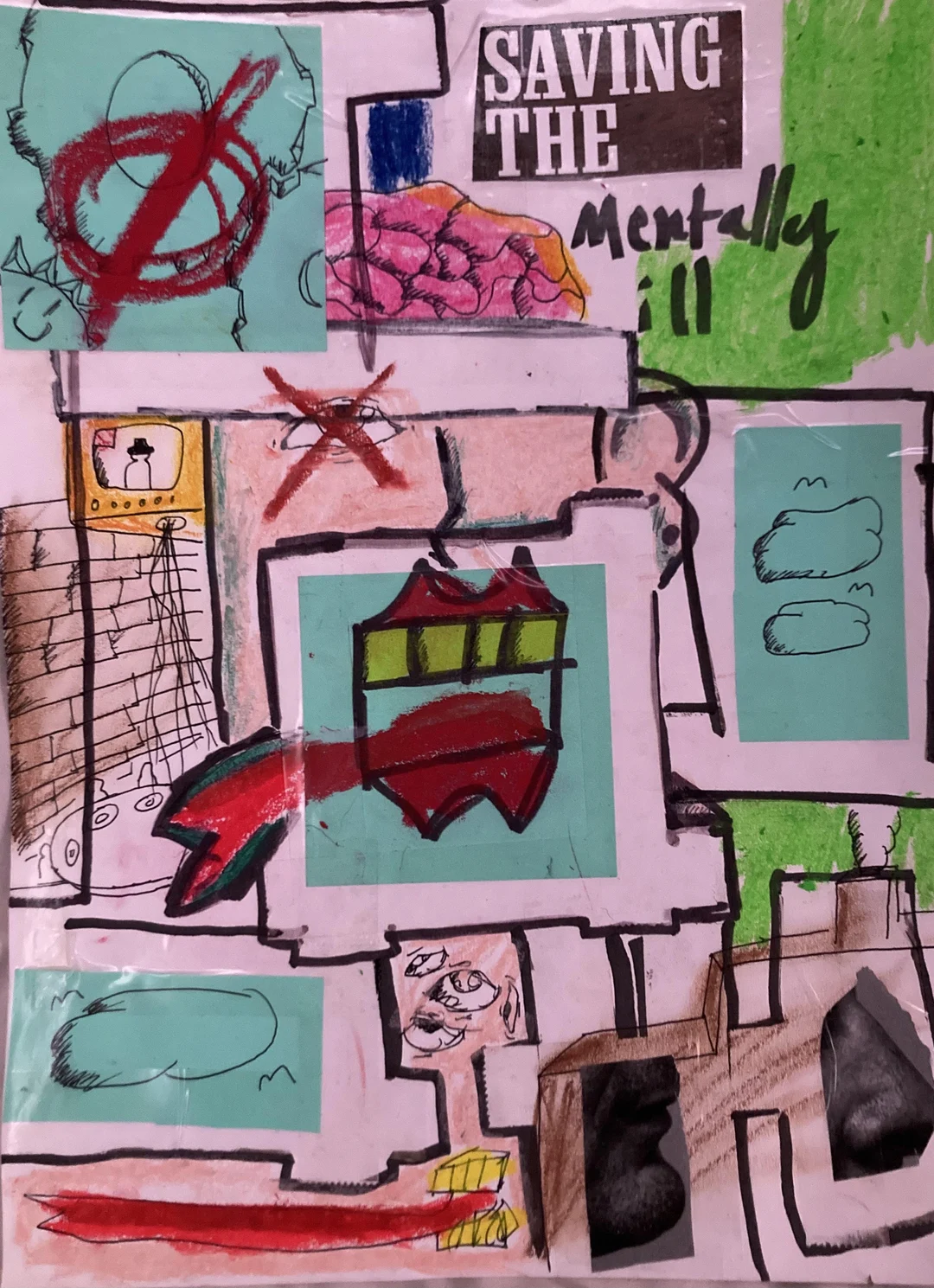 pour l'amour de dieu aide moi, Orin Gallagher, oil pastels,2023 | Scrolller