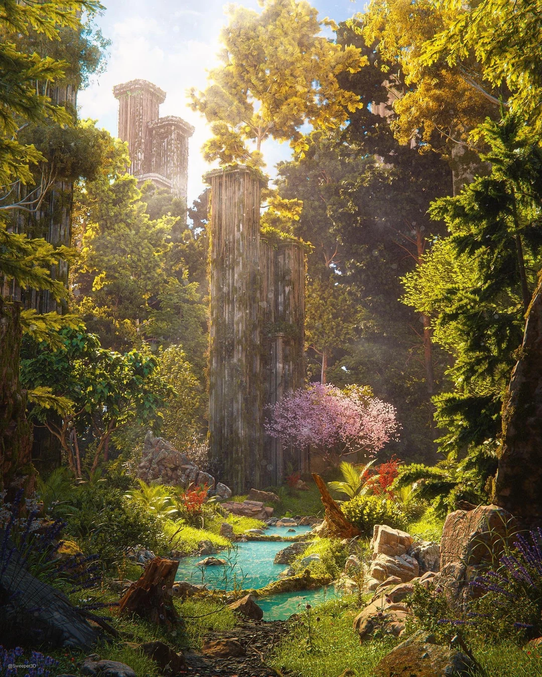 Pillars, by Sweeper3D | Scrolller