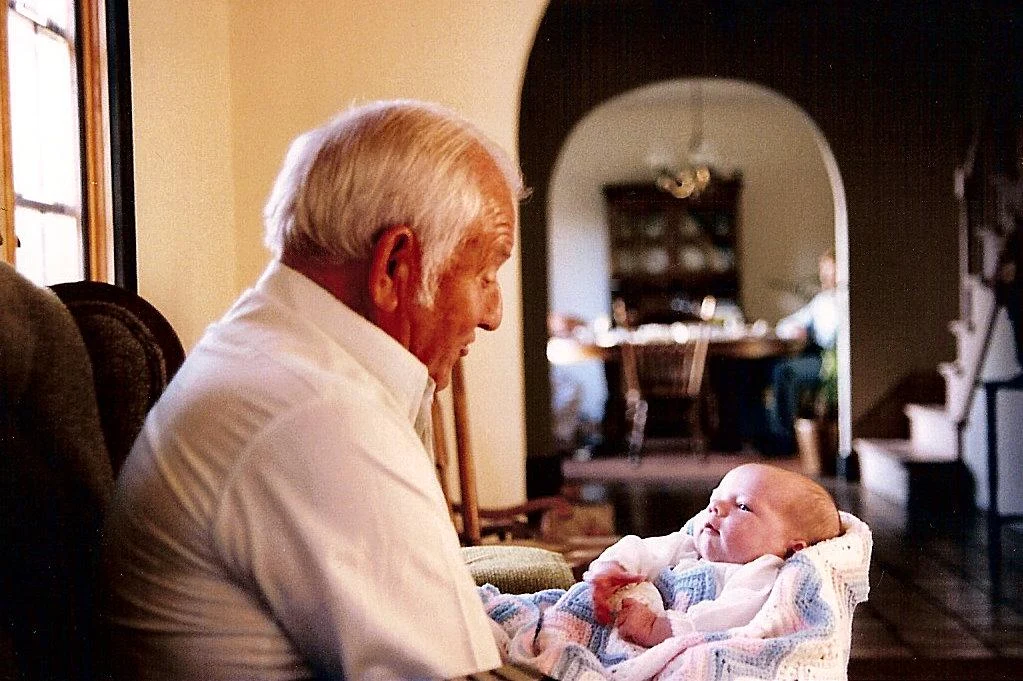 A Long Time Ago. My dad and my firstborn. 1985. | Scrolller