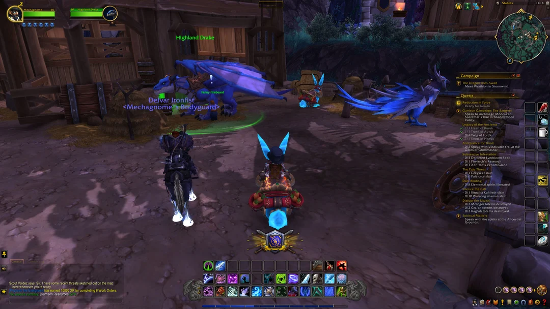 Your favorite dragonriding mounts can appear at the garrison stables, even if you can't use them ...