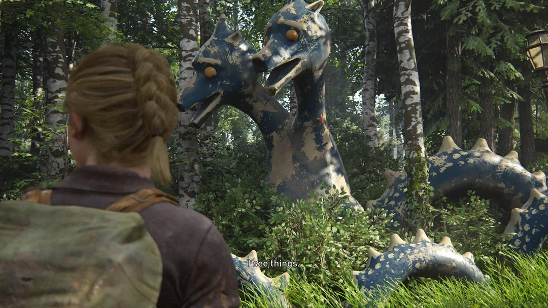 Two headed dragon statue in TLOU Part 2 | Scrolller