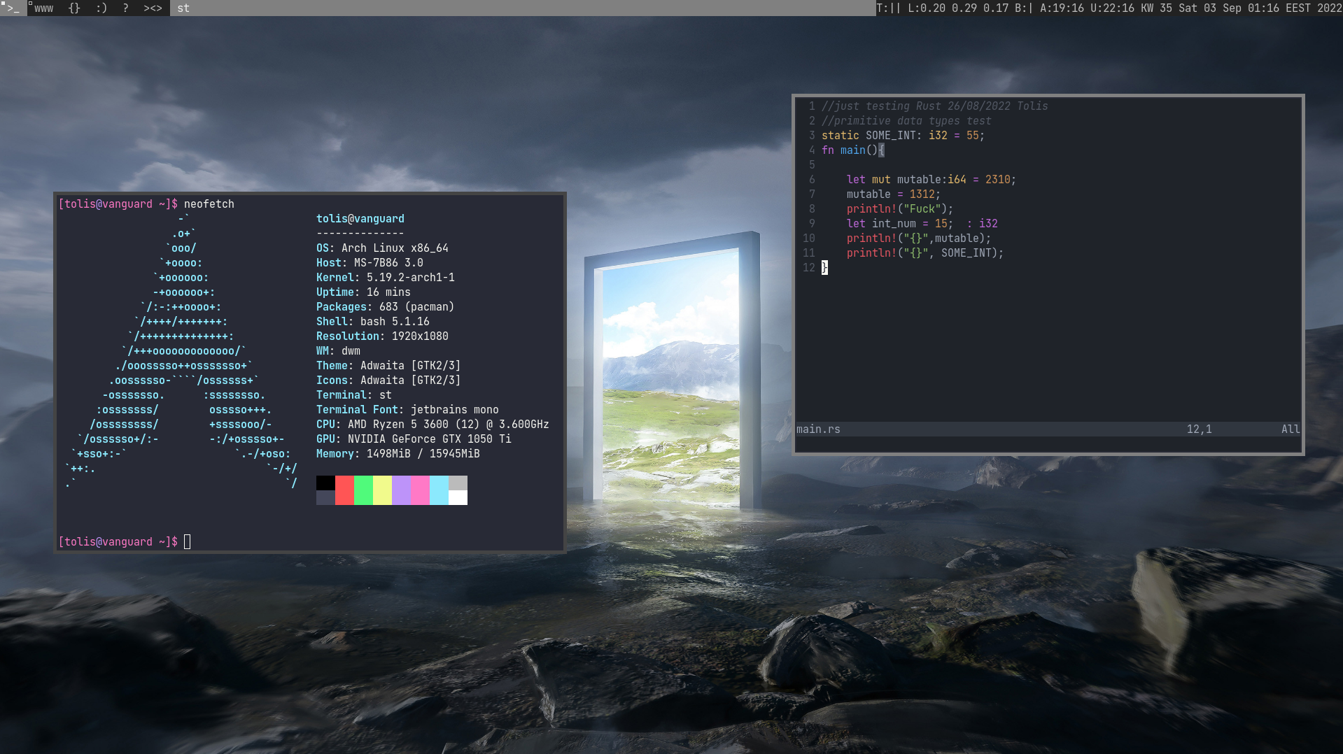 [DWM] First time ricing my system. | Scrolller