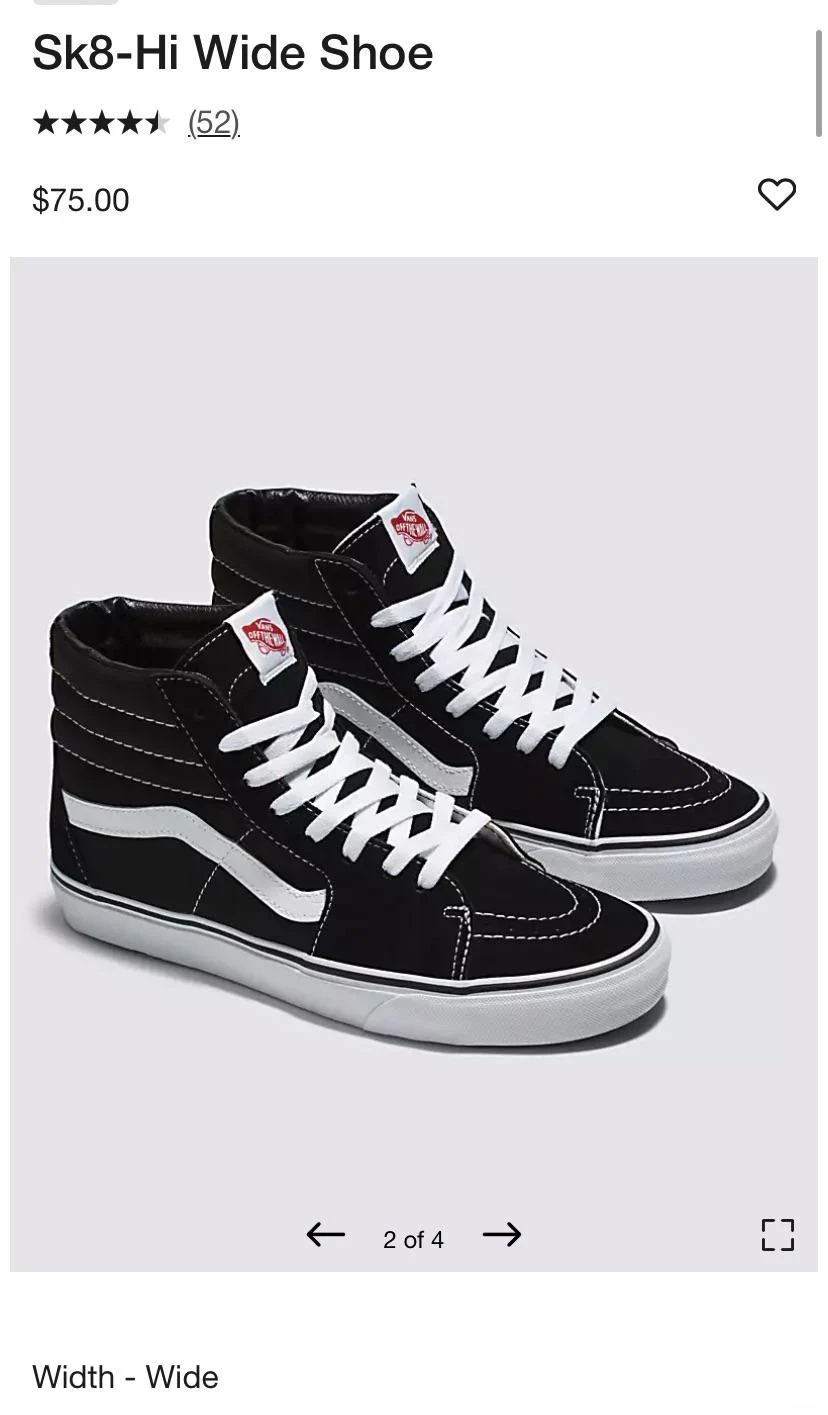 Anyone have any vans recs for wide feet, but not just the basic ones they offer? Like other ...