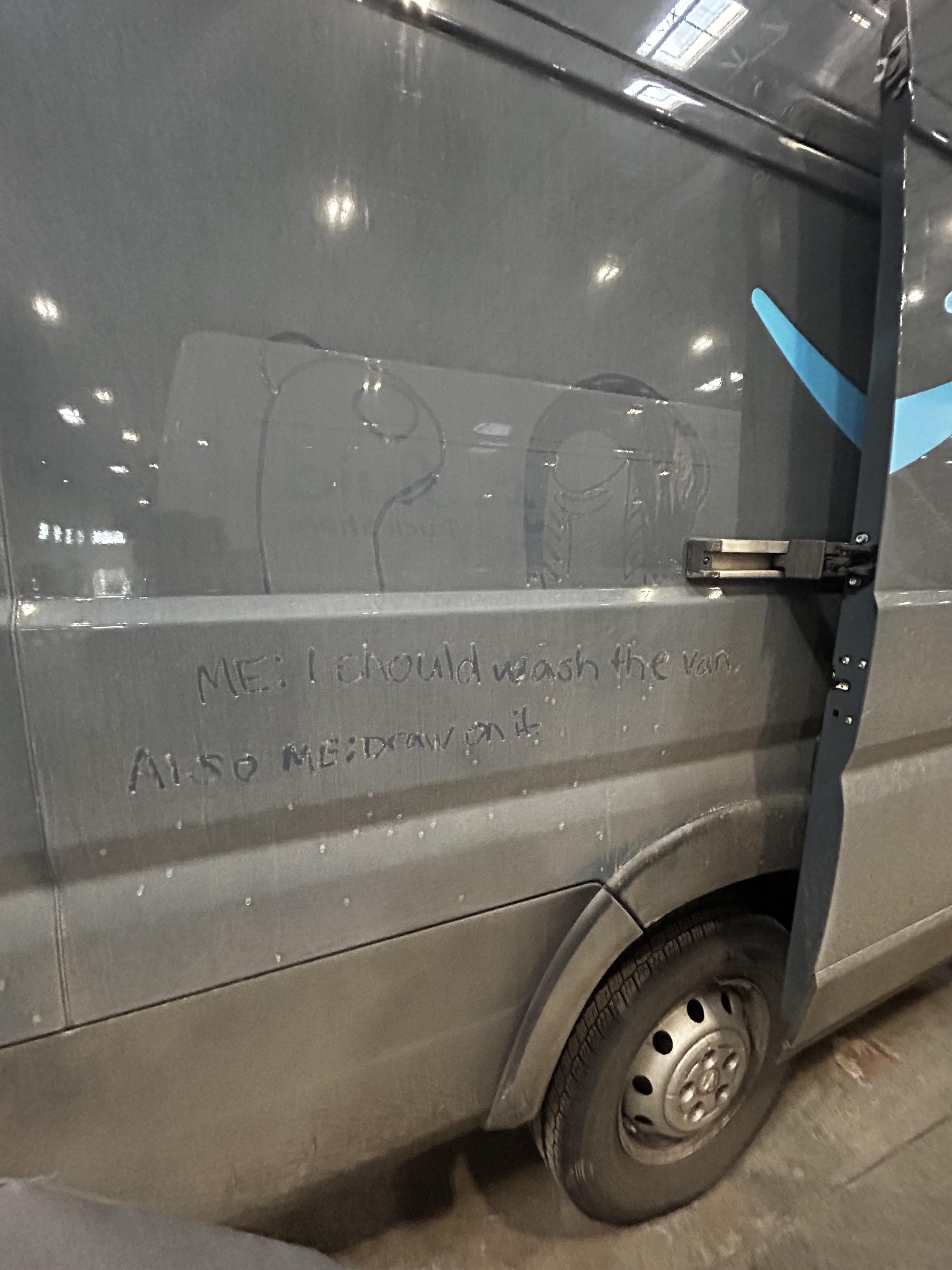 I drew on my dirty work van | Scrolller