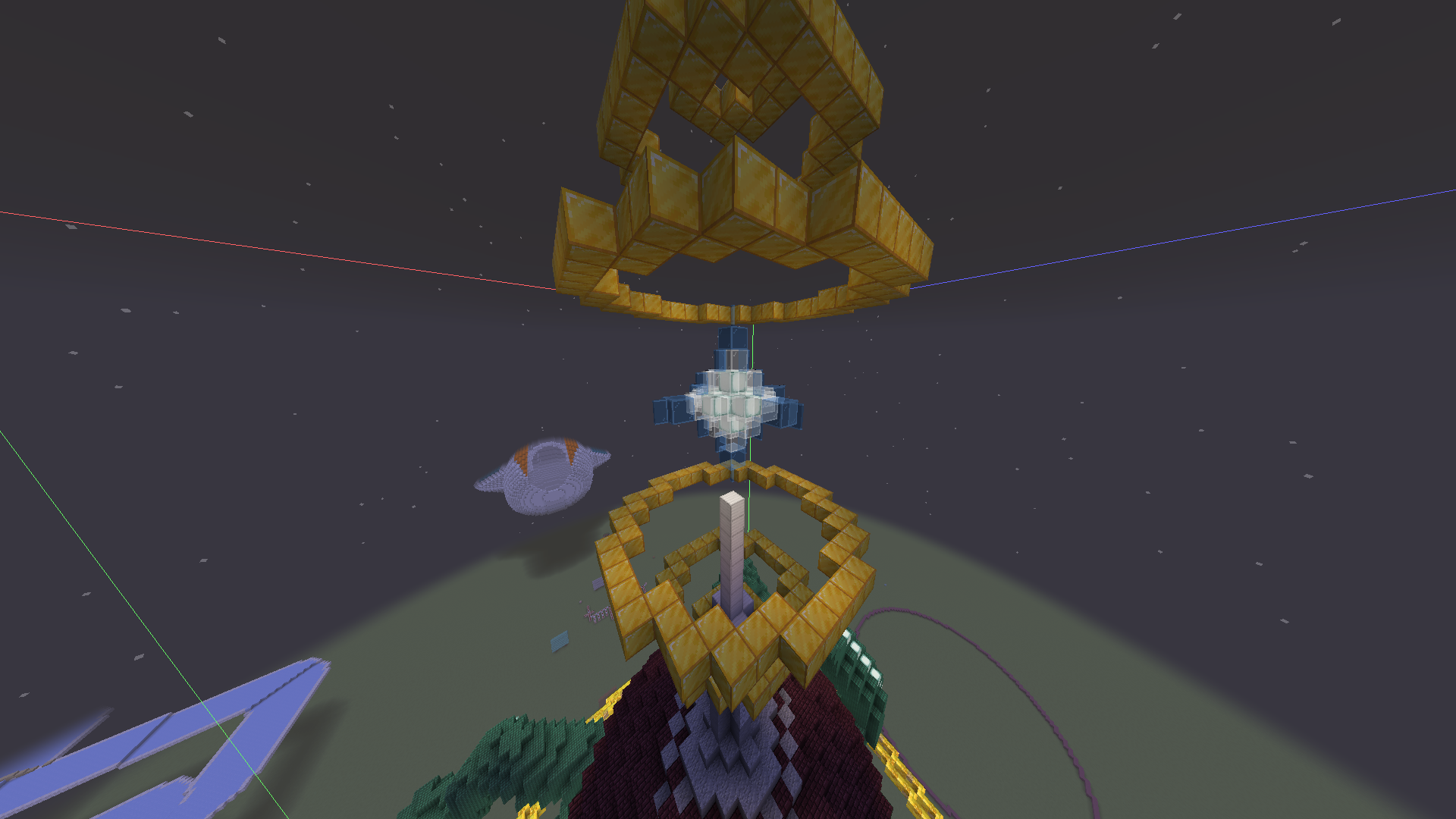 I made a large (178 blocks tall) building inspired by ancient Greece and nether/hell/the shadow ...