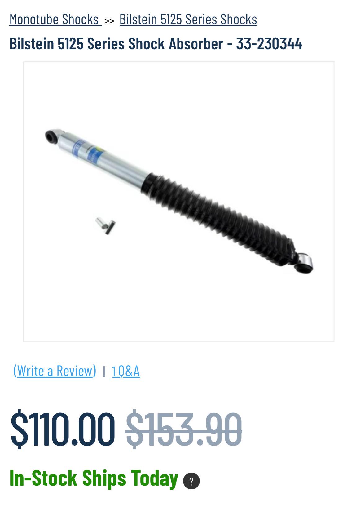 Bilstein rear shock p/n? (2nd gen) | Scrolller