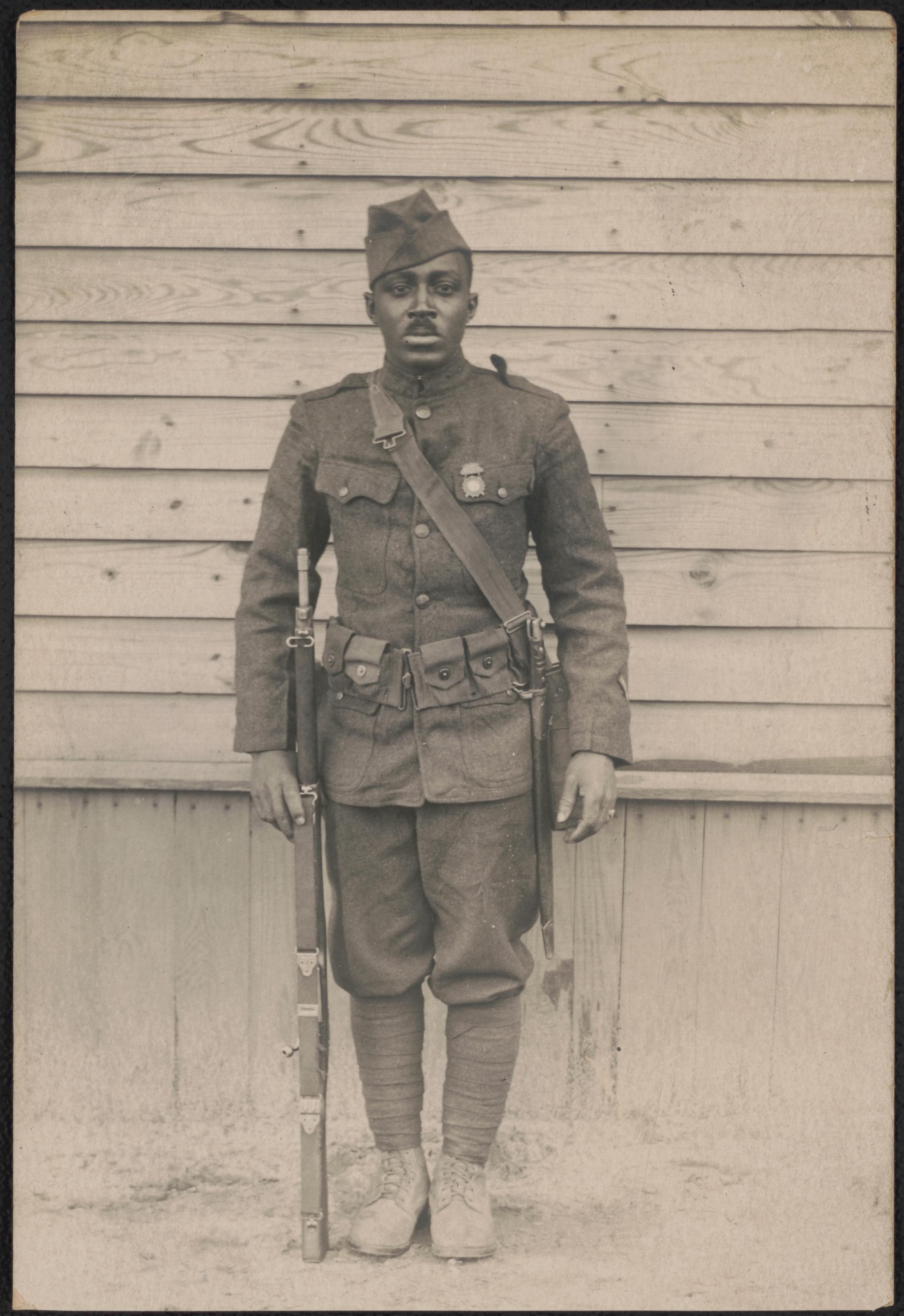 Unidentified American soldier wearing overseas cap, 1910s | Scrolller