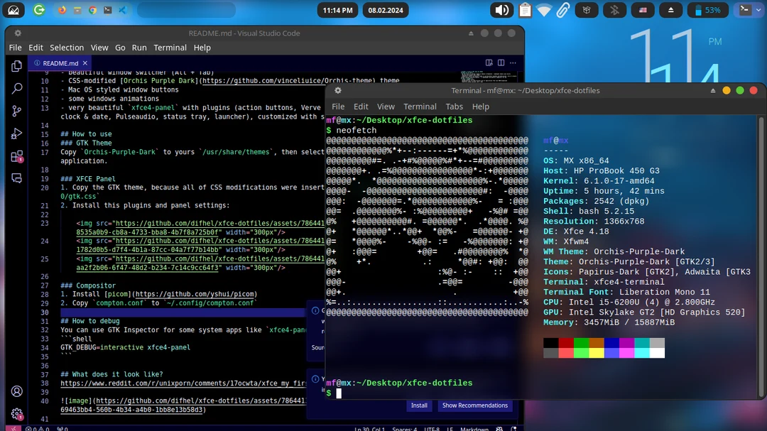 [XFCE] XFCE + picom rising | Scrolller