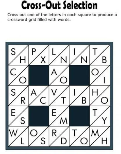 Find the six words (Across and Down) by crossing out one of the letters in each box | Scrolller