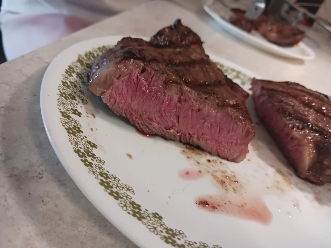 Dead on medium rare new york strip | Scrolller