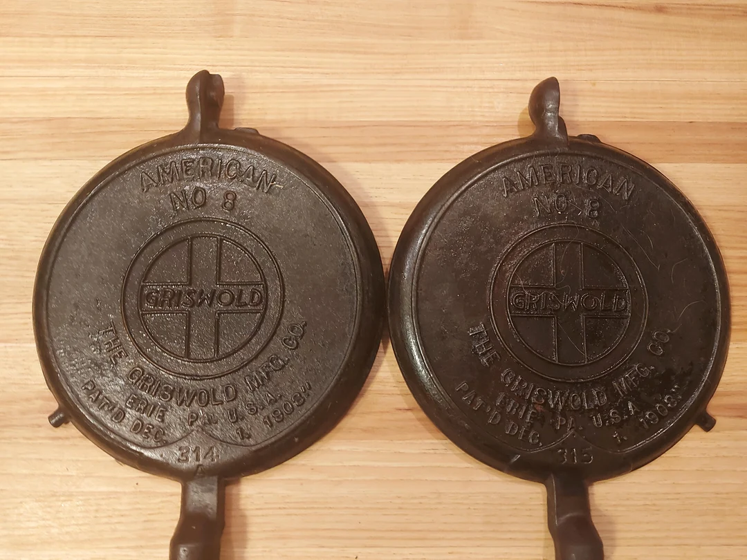 Griswold #8 waffle iron as promised. Now in search of a low or high base. | Scrolller