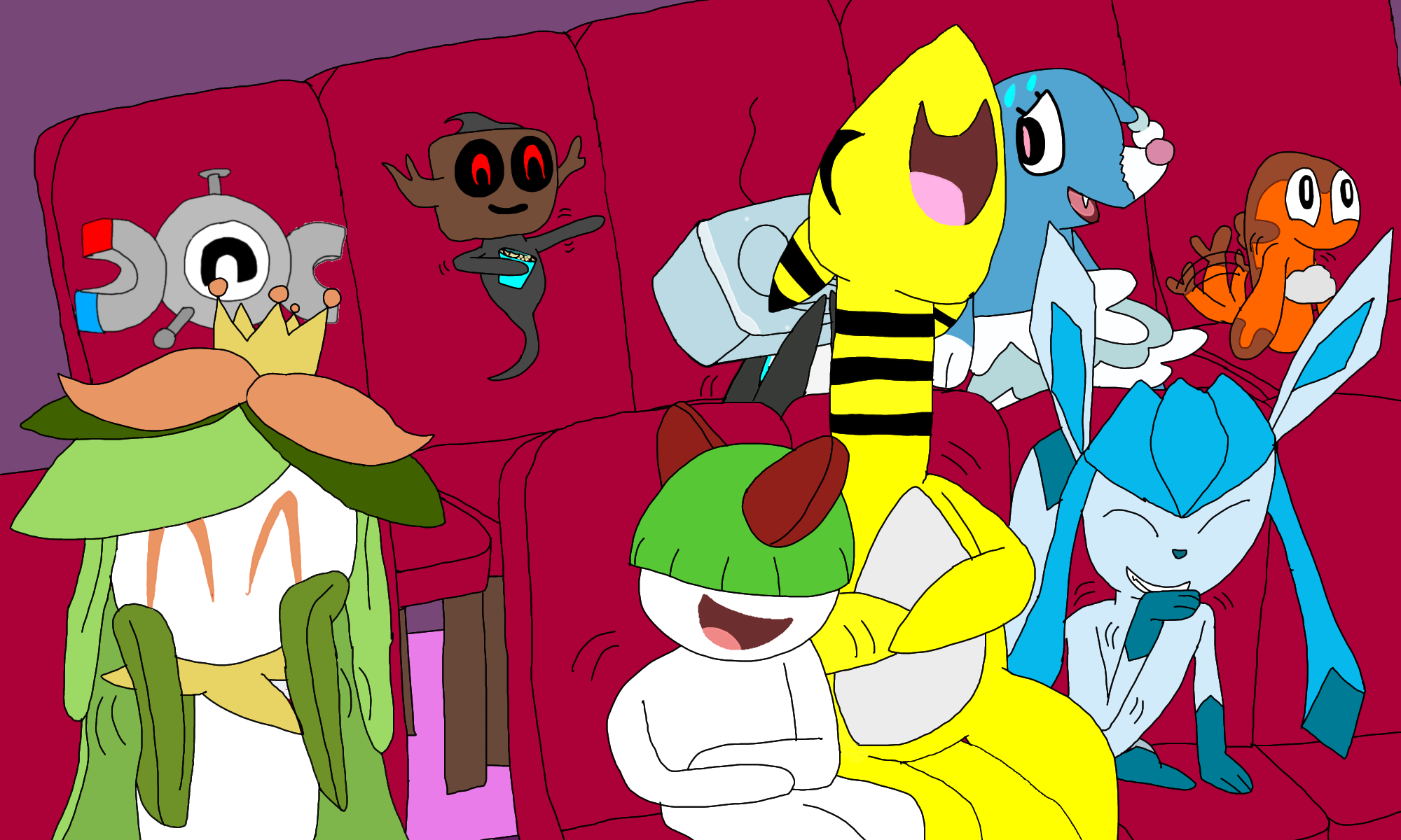 Nine Generations Of Laughter And Happiness [OC]. One Pokemon from every generation has been ...